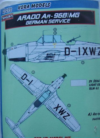 Kora Models C7273 Arado Ar-96B/MG German (KP/KOPRO)