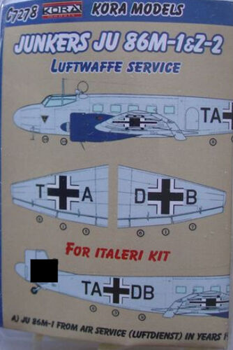 Kora Models C7278 Junkers Ju-86M-1&Z-2 Luftwaffe