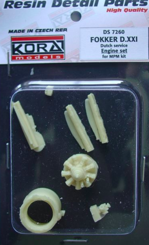 Kora Models DS7260 Fokker D.XXI Mercury-Dutch-Engine set