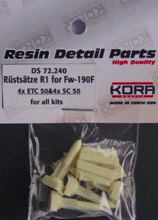 Kora Models DS72240 Rüstsätze R1 for Fw-190F - 4x ETC 50 & 4x SC 50
