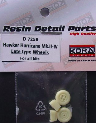 Kora Models D7258 Hawker Hurricane Mk.II-IV late type wheels