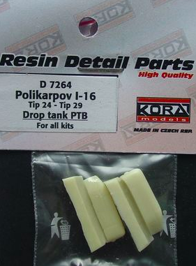 Kora Models D7264 Polikarpov I-16 Tip 24 drop fuel tanks PTB
