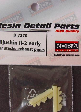Kora Models D7270 Iljushin Il-2 early four stacks exhaust pipes