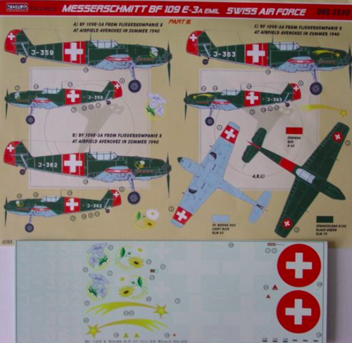 Kora Models Dec3220 Messerschmitt Bf-109E-3a Swiss III + knipl