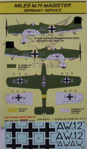 Kora Models Dec48102 Miles Magister I Luftwaffe
