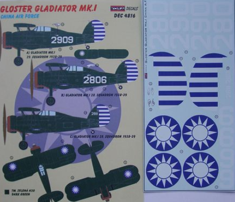 Kora Models Dec4816 Gloster Gladiator Mk.I China