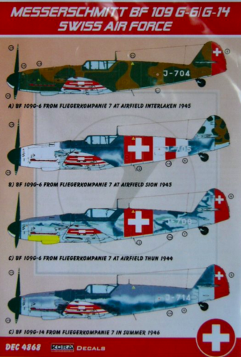 Kora Models Dec4868 Messerschmitt Bf-109G-6/14 Swiss AF