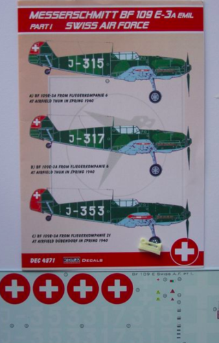Kora Models Dec4871 Messerschmitt Bf-109E-3a Swiss AF Part I