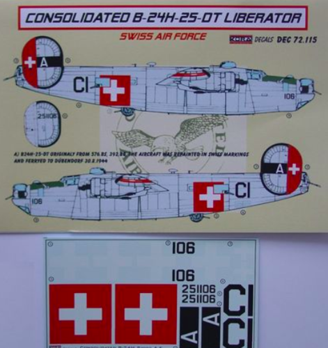 Kora Models Dec72115 Consolidated B-24H Swiss