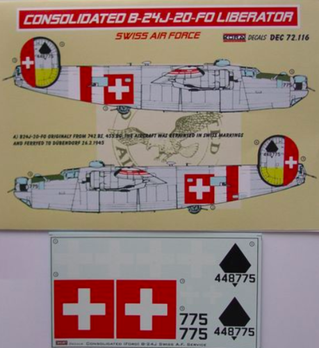 Kora Models Dec72116 Consolidated B-24J Swiss