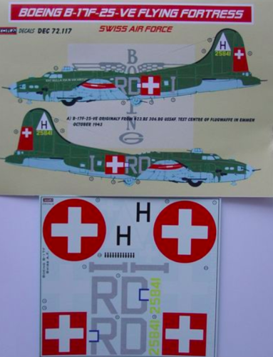 Kora Models Dec72117 Boeing B-17F Swiss