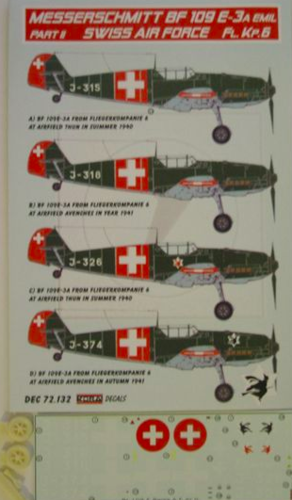 Kora Models Dec72132 Bf 109E-3 Swiss part II.