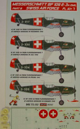 Kora Models Dec72133 Bf 109E-3 Swiss part III.
