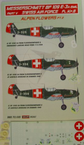 Kora Models Dec72135 Bf 109E-3 Swiss part V.