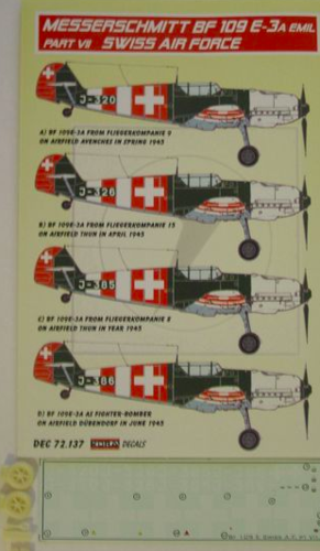 Kora Models Dec72137 Bf 109E-3 Swiss part VII.