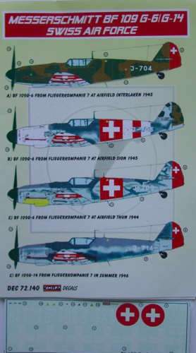 Kora Models Dec72140 Messerschmitt Bf-109G-6/G-14 - Swiss