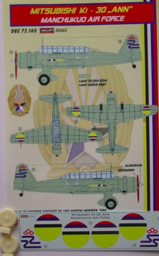 Kora Models Dec72169 Mitsubishi Ki-30 Ann Manchukuo