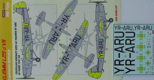 Kora Models Dec7287 Klemm Kl 25 d VII Romania