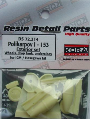 Kora Models DS72214 Polikarpov I-153 Exterior set - wheels,drop tank,underc.bay
