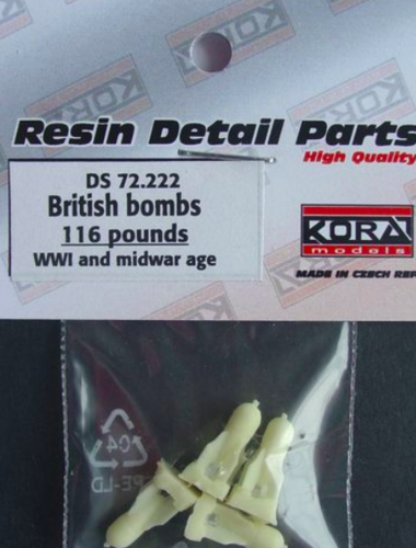 Kora Models DS72222 British bombs 116 pounds - WWI and midwar age