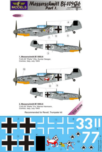 LF Models C3253 Messerschmitt Bf 109G-6 Comiso cartoon part 1.