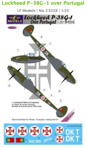 LF Models C3228 Lockheed P-38G-1 over Portugal