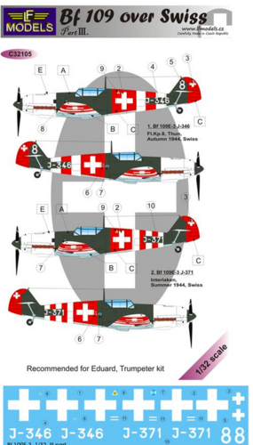 LF Models C32105 Bf 109 over Swiss III.