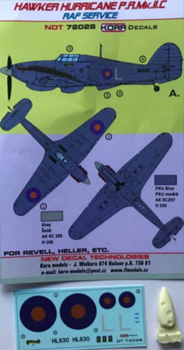 Kora Models NDT72028 Hawker Hurricane PR Mk.IIC (RAF Service)