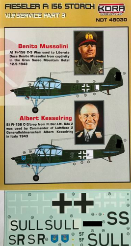 Kora Models NDT48030 Fieseler Fi 156 Storch VIP service part III.