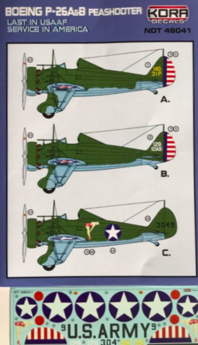 Kora Models NDT48041 Boeing P-26A&B Peashooter in USAAF service