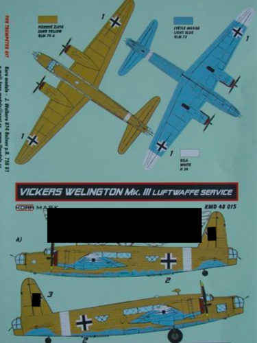 Kora Models KMD48015 Vickers Wellington Mk.III Luftwaffe