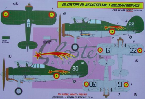 Kora Models KMD48002 Gloster Gladiator I Belgian