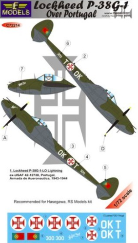LF Models C72214 Lockheed P-38G-1 over Portugal
