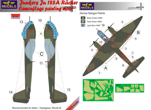 LF Models M7287 Junkers Ju 188A Racher Camouflage Painting Mask