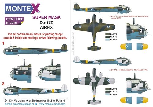 Montex K72016 Do-17Z Airfix