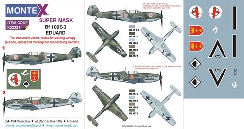 Montex K32321 Bf 109E-3 EDUARD