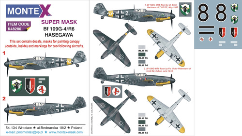 Montex K48280 Bf 109G-4 Hasegawa