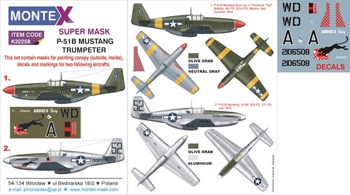 Montex K32258 P-51B Mustang Trumpeter