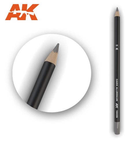 AK-Interactive 10035 Watercolor Pencil Dark Aluminum Nickel