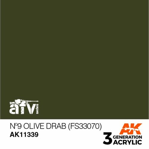 AK-Interactive AK 11339 Nº9 Olive Drab (FS33070)