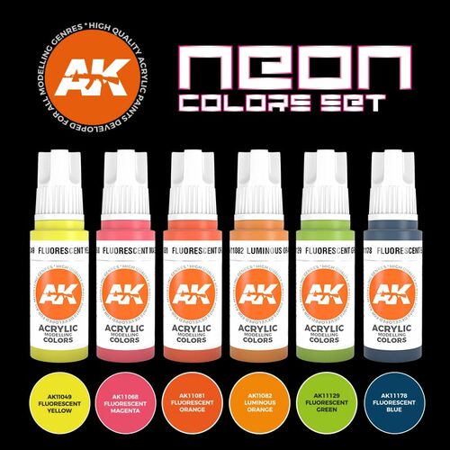 AK-Interactive AK 11610 Neon Colors Set