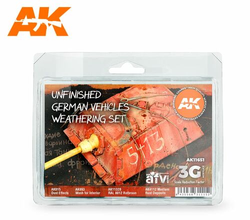 AK-Interactive AK 11651 Unfinished German Vehicles Weathering Set