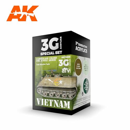 AK-Interactive AK 11659 Vietnam Camouflage Colors For Jungle Colors Set