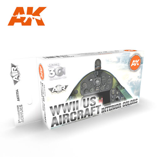 AK-Interactive AK 11734 WWII US Aircraft Interior Colors Set