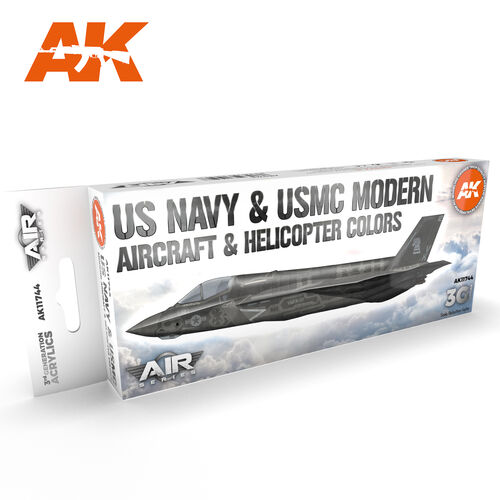 AK-Interactive AK 11744 US Navy & USMC Modern Aircraft & Helicopter Colors Set