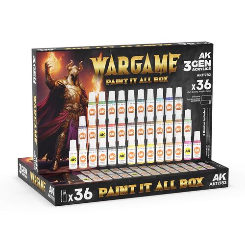 AK-Interactive 11782 3GEN - Wargame Paint It All Box (36pcs)