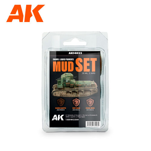 AK-Interactive AK14033 Liquid Pigment - Mud Enamel Set
