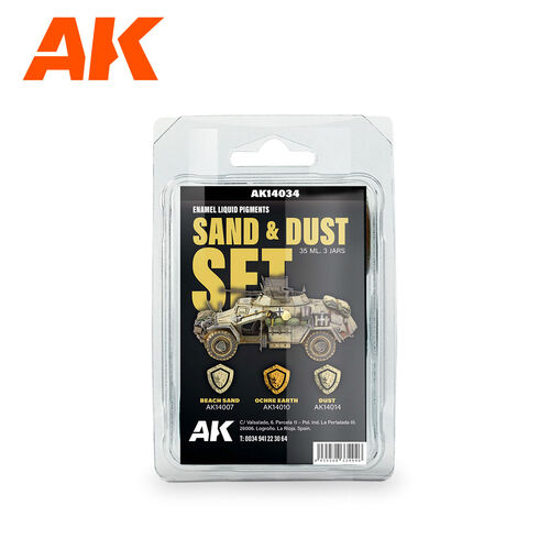 AK-Interactive AK14034 Liquid Pigment - Sand And Dust Enamel Set