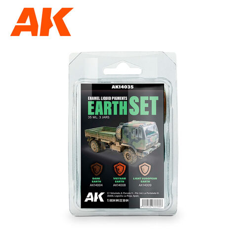 AK-Interactive AK14035 Liquid Pigment - Earth Enamel Set
