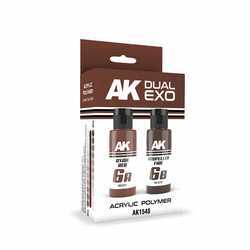 AK-Interactive AK 1548 6A Oxide Red & 6B Propeller Fire - Dual Exo Set 6